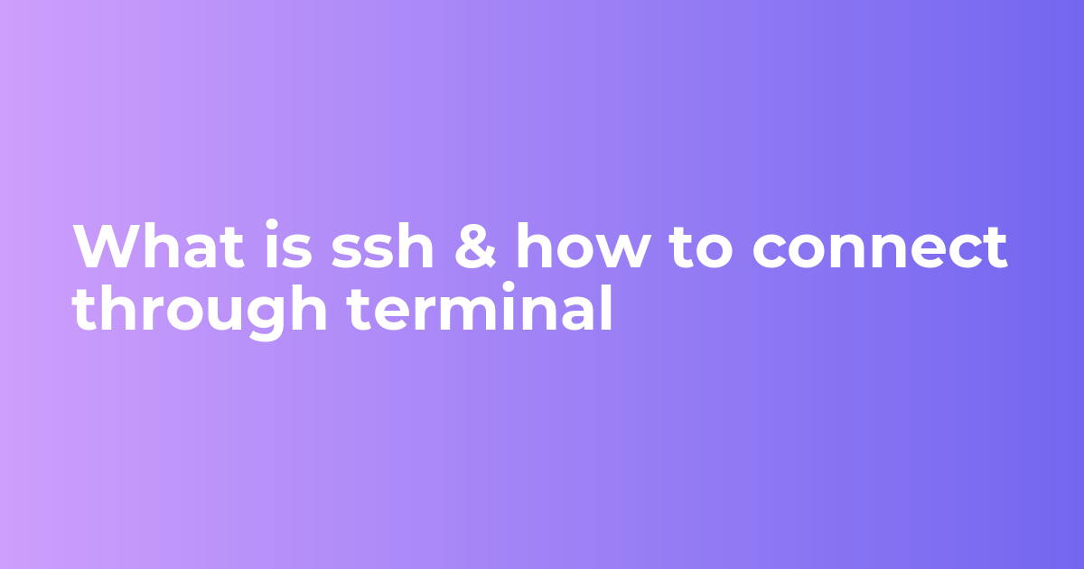What is ssh & how to connect through terminal - Webkul Blog