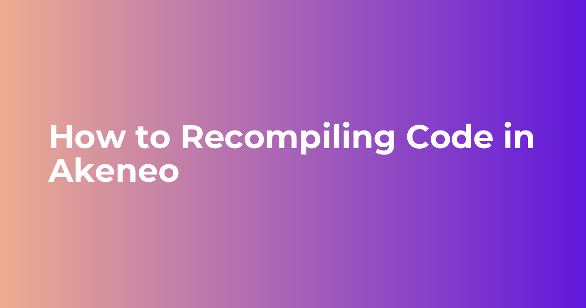 Recompiling Code || Akeneo PIM