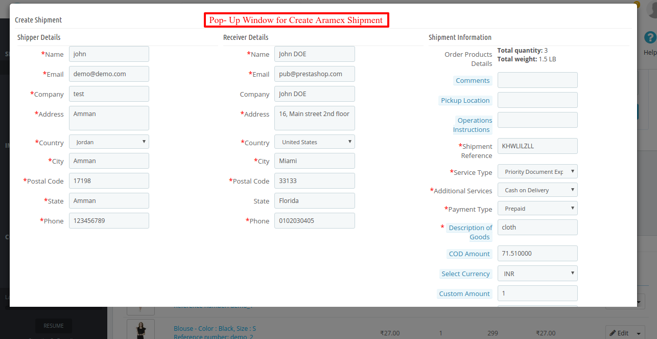 Prestashop Aramex Shipping | Aramex Shipment Extension